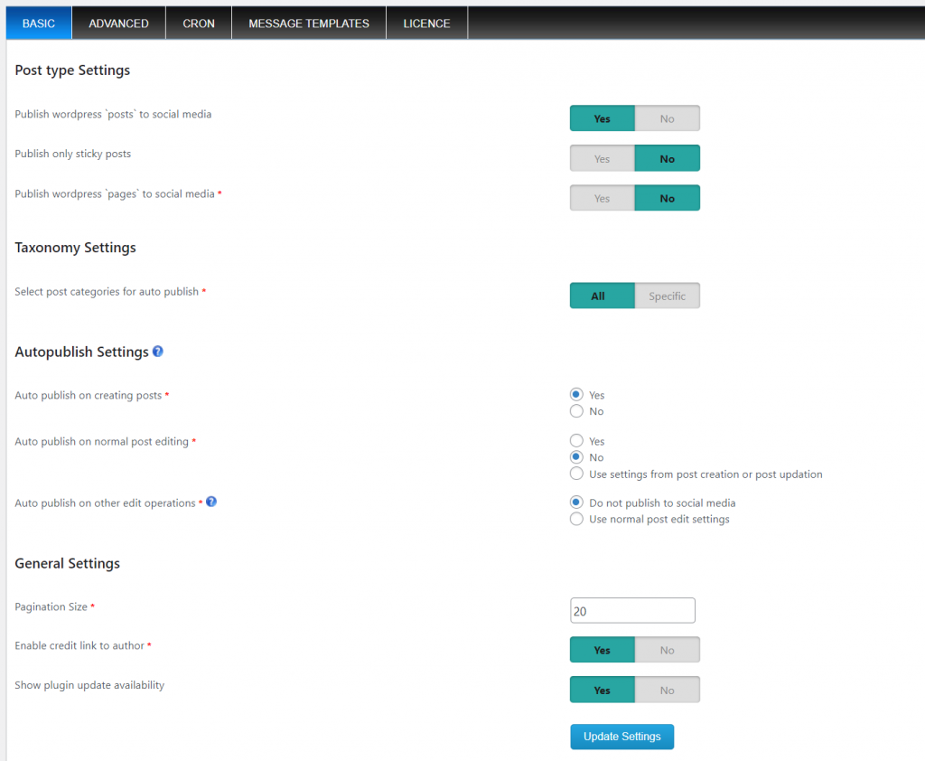 Settings – XYZScripts Help