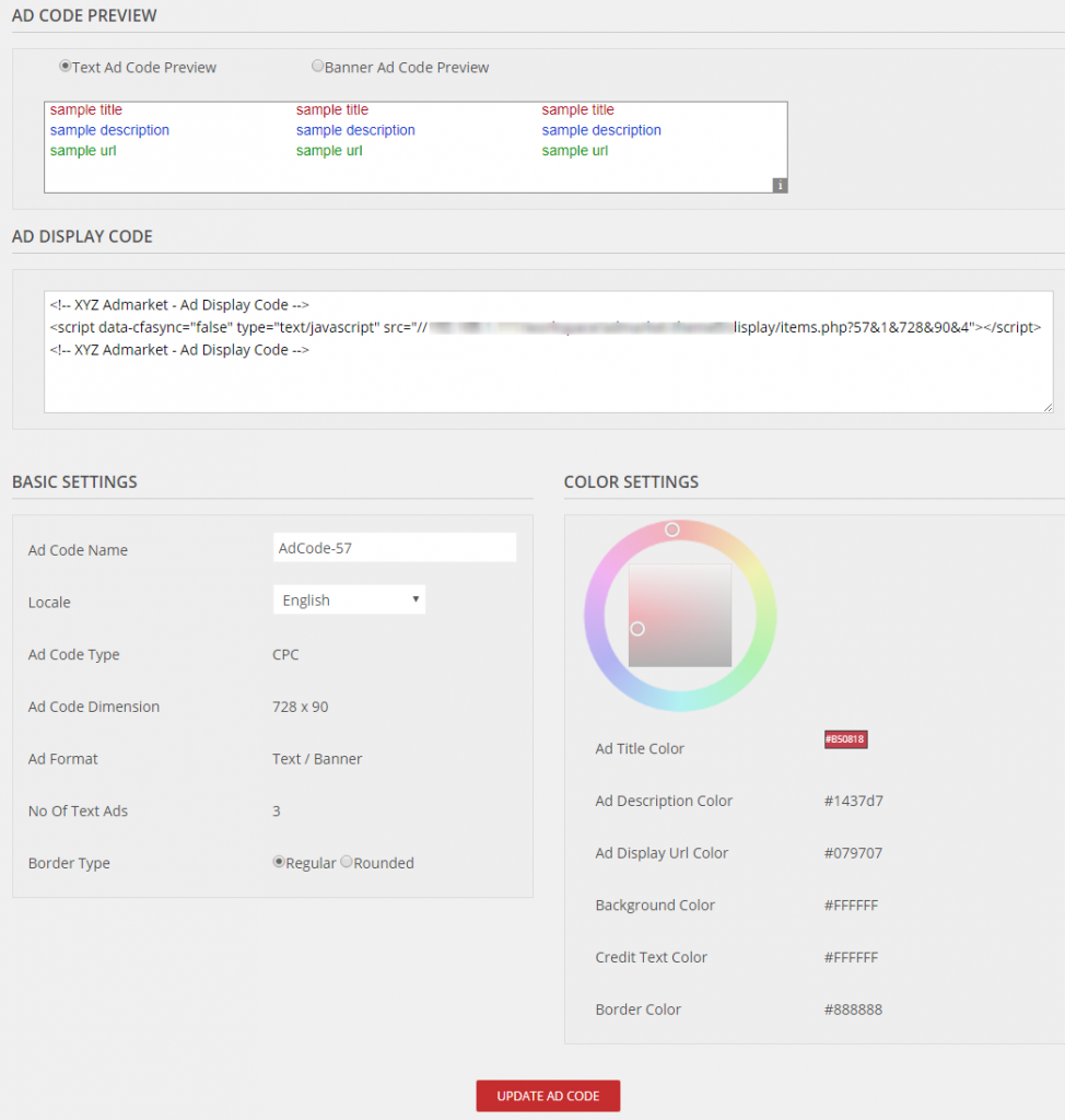 Create Ad Code Xyzscripts Help