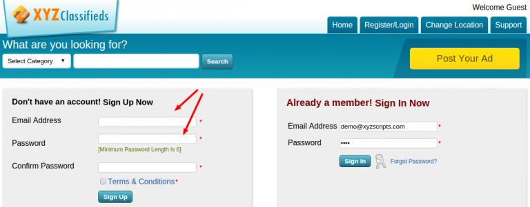Member Area Xyzscripts Help