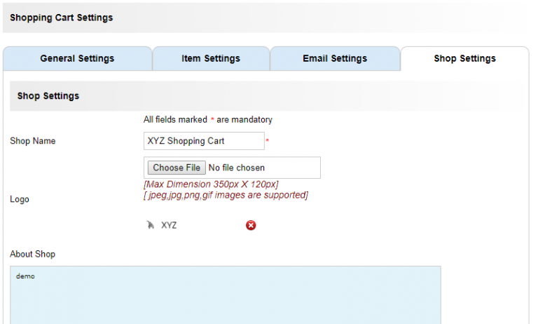Shop Settings Configurations | XYZScripts Help