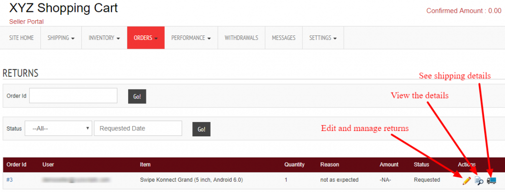 How seller can manage the returns? – XYZScripts Help