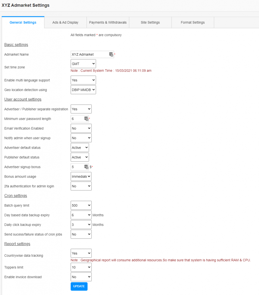 General Settings | XYZScripts Help